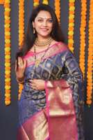 Buy MAA AMAR FASHION Self Design, Woven Banarasi Jacquard, Silk Blend ...