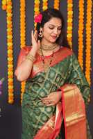 Buy MAA AMAR FASHION Self Design, Woven Banarasi Jacquard, Silk Blend ...