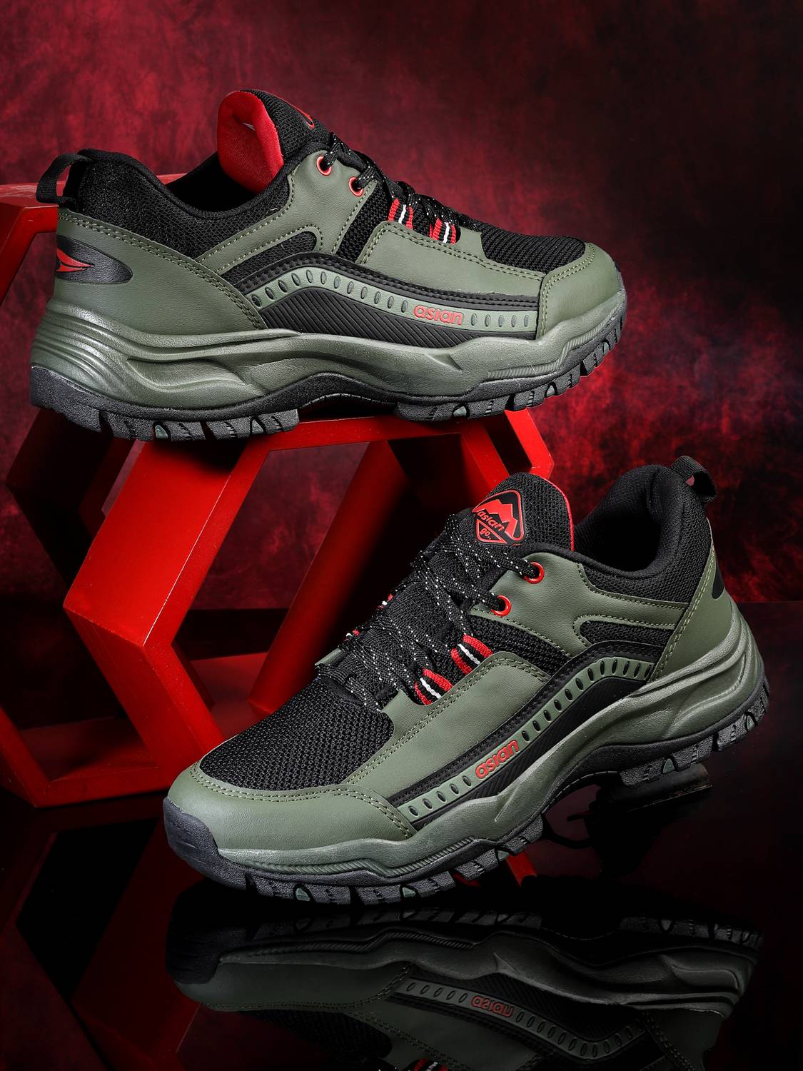 asian Everest-01 Black Trekking shoe with rubber outsole Outdoors For ...