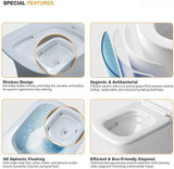 Moro Wall-Hung Rimless Western Toilet Commode with 4D Siphonic Flushing ...