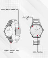 Fastrack Stunners 6.0 Fastrack Stunners White Dial Silver Metal Strap ...