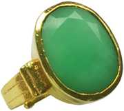 RS JEWELLERS 18K GOLD PLATED PANCHDHATU ADJUSTABLE RING STUDDED WITH NATURAL AND CERTIFIED 5.15 ...