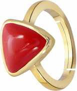CHIRAG GEMS Unheated Coral (Munga) Adjustable Ring Stone Original Certified Natural Gemstone For ...