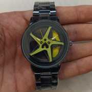 EMPERO Wheel Watch 3D Rotating Spinning Watch Quartz Men Rim Car Wheel Watches Analog Watch ...