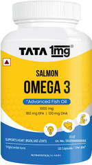 TATA 1mg 7X Strength Omega 3 Fish Oil – 2700 mg with Vitamin E | Heart ...