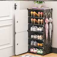 Sasimo 12-Shelf-4-Door Plastic Cubort Shoe Rack Plastic Collapsible ...
