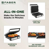 FABER by Faber Panini Maker FTG 2200W 3IN1 SS BK Grill Price in India ...
