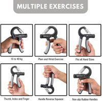 AJRO DEAL Adjustable R Shape Hand-Grip Strengthener, Power Gripper for ...