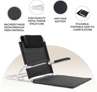 FOVERA Adjustable Hospital Back Rest - Memory Foam Head Support & Metal ...