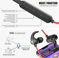 TECHFIRE FIRE-145 -36 Hours Playtime Neckband hi-bass Wireless ...