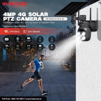 HIXECURE 4MP 4G Solar PTZ Camera, Wireless Outdoor Security Camera with ...