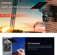 HIXECURE 4MP 4G Solar PTZ Camera, Wireless Outdoor Security Camera with ...