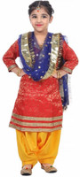 ITSMYCOSTUME Punjabi Suit for Gidda, Bhangra for girls (Red brocade ...