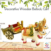 NAVRANG Wooden Bullock Cart Wooden Showpiece Home Decoration Cart Balad ...