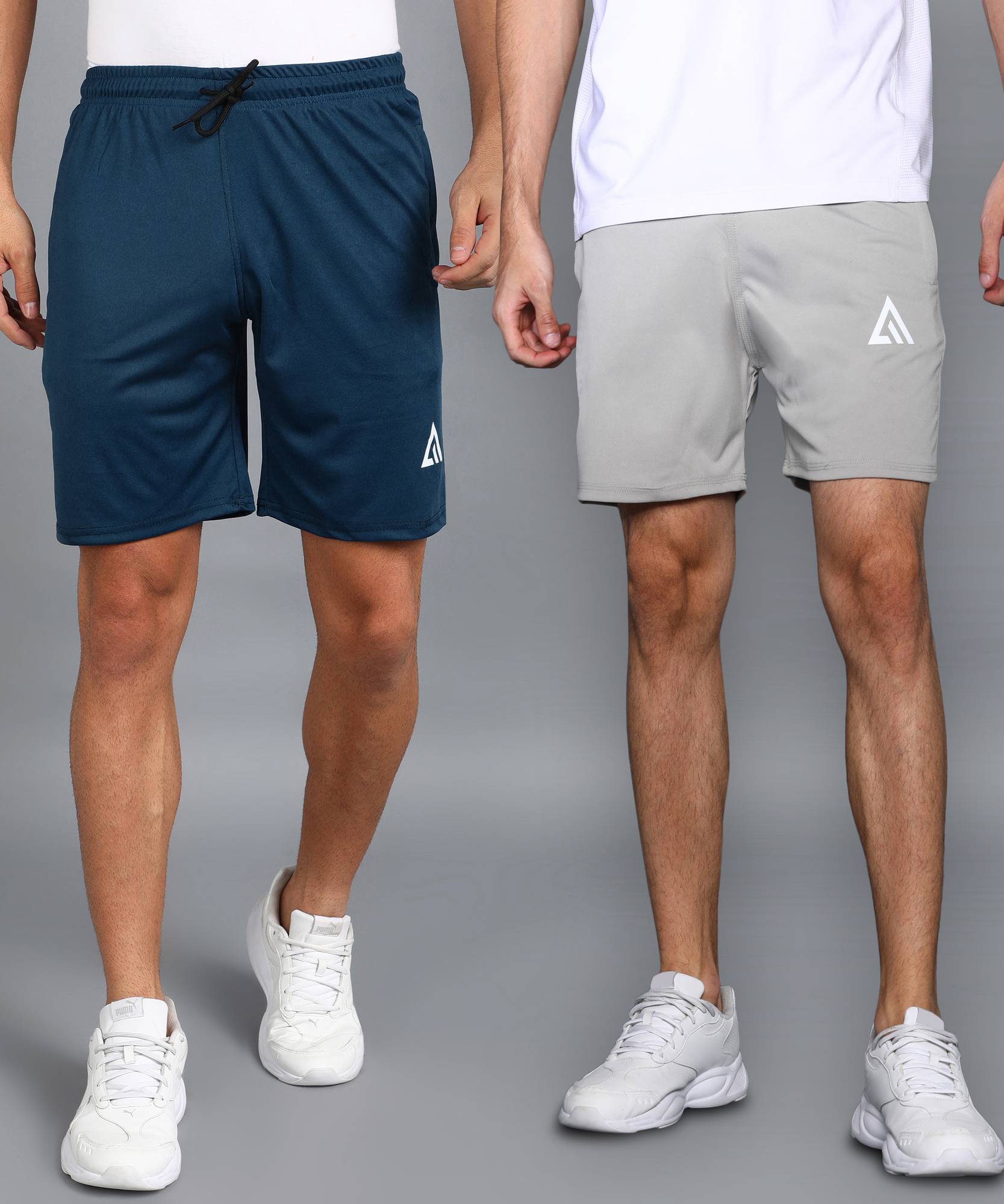 Adrenex Solid Men Dark Blue, Grey Basic Shorts, Beach Shorts, Baggy Shorts, Gym Shorts, Cycling ...