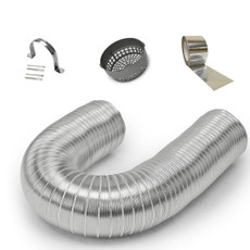 Ardnib 6”Inch Diameter Kitchen Chimney Flexible Aluminium Pipe Kit With ...
