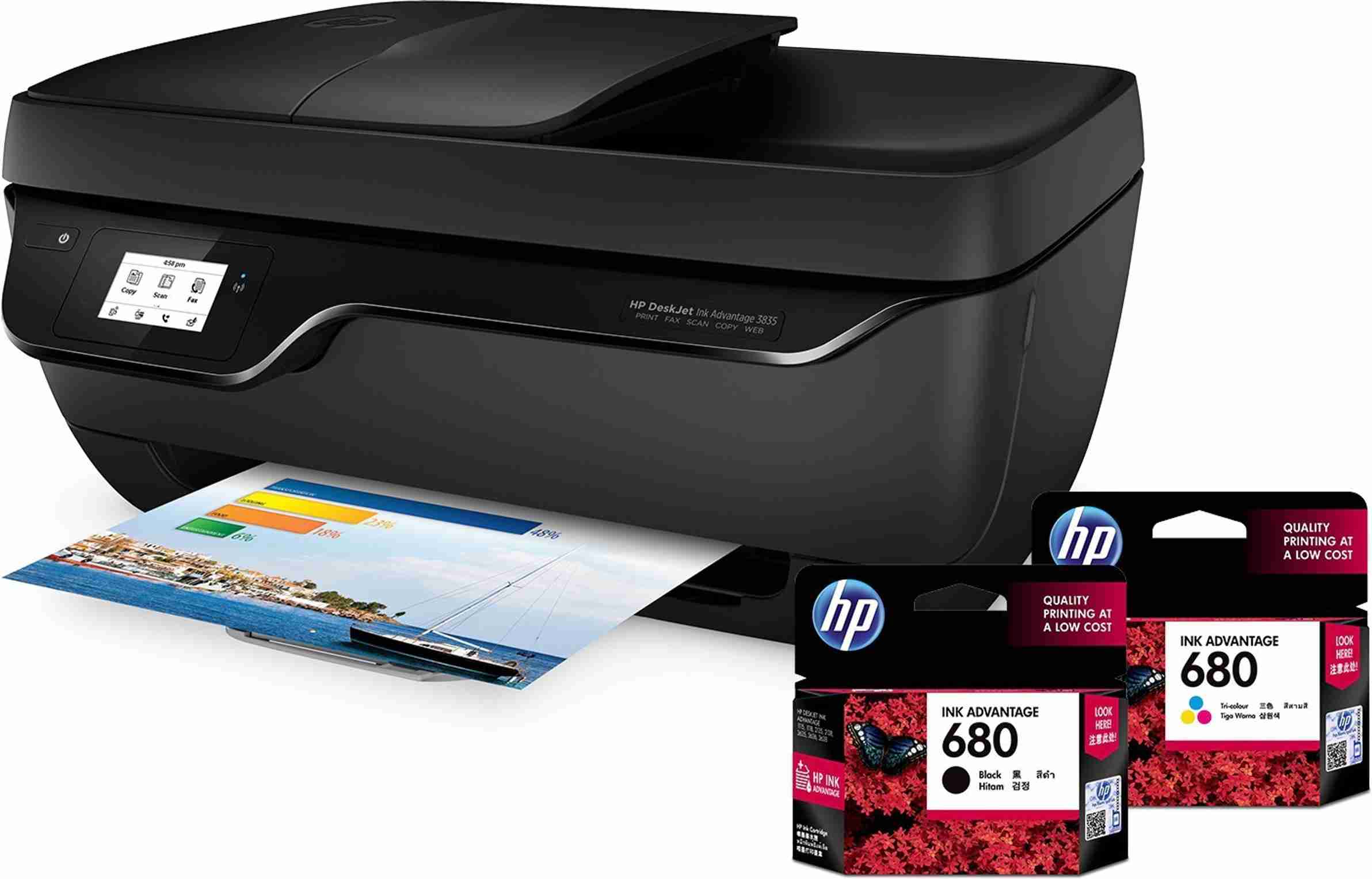 HP DeskJet Ink Advantage 3835 All-in-One Multi-function WiFi Color ...