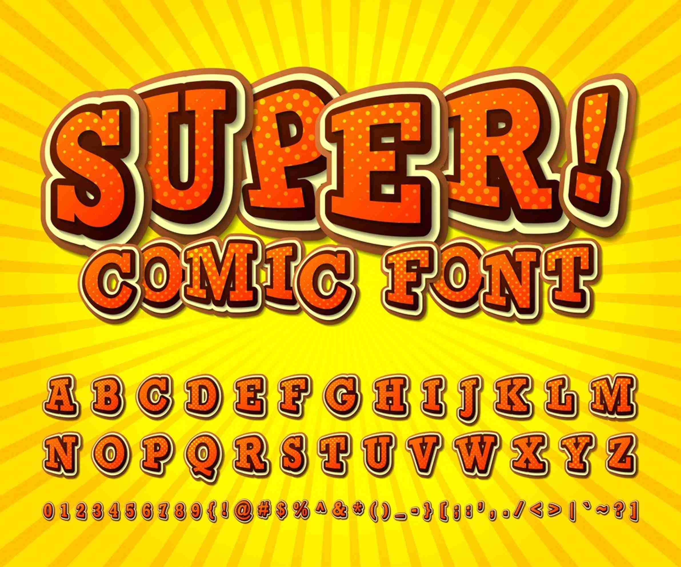 KD super comic font english alphabet Sticker Poster|Kids learnig poster ...