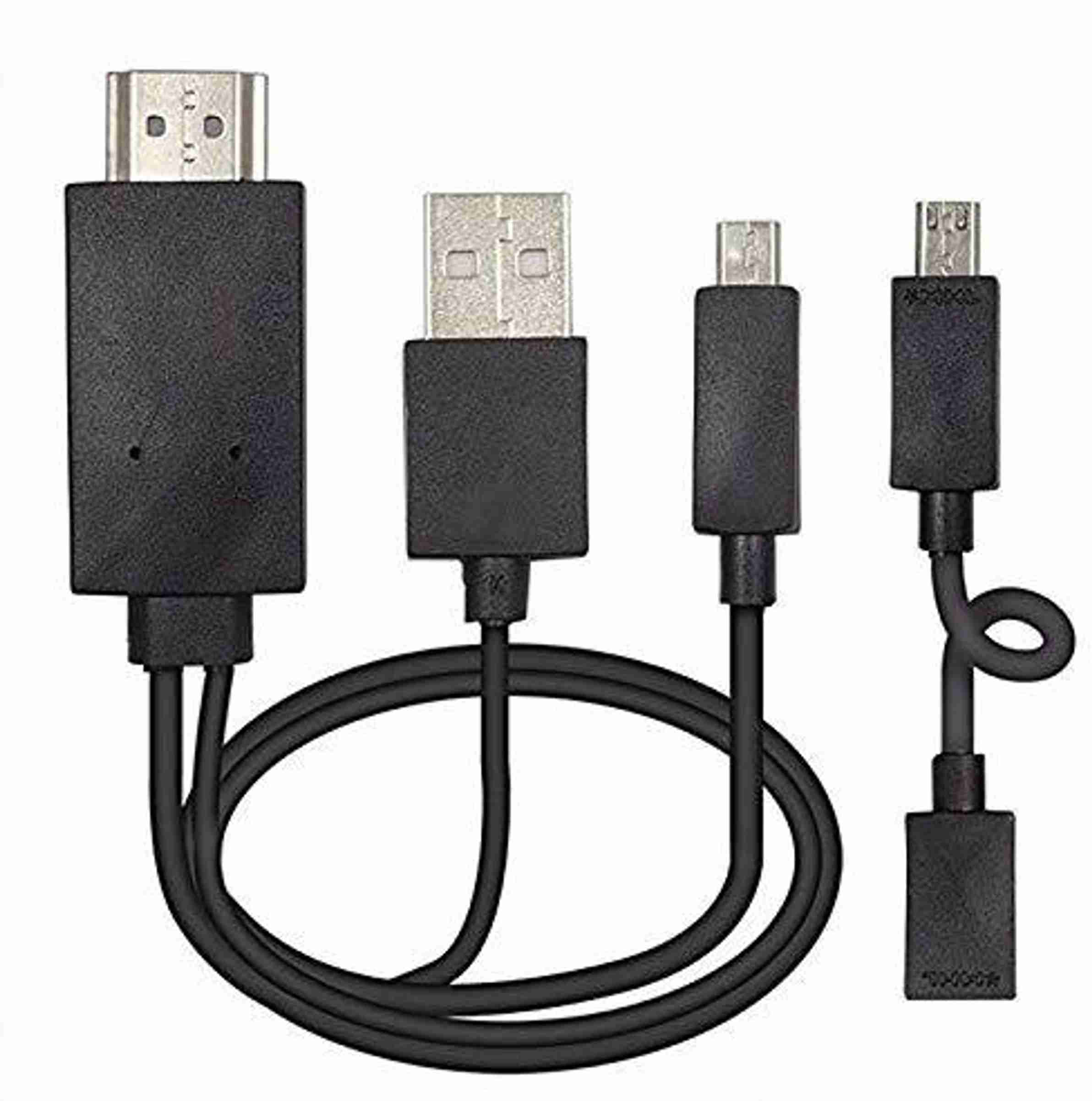 TohuBohu HDMI Cable 2.1 m MHL USB 11pin 5pin to HDMI Adapter Kit ...