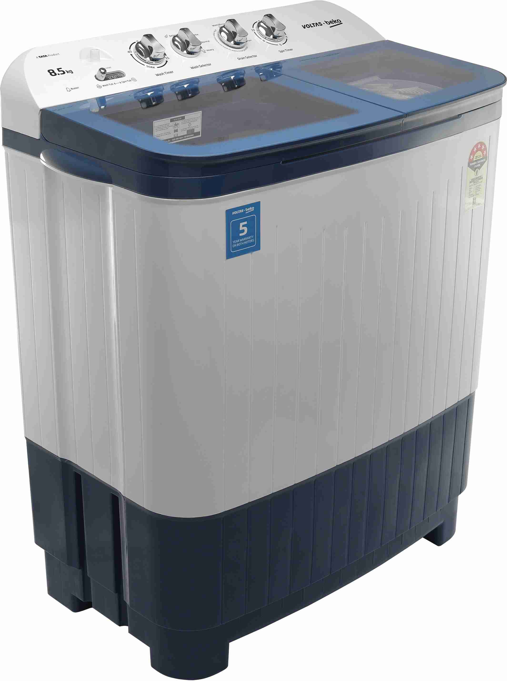 Voltas Beko by A Tata Product 8.5 kg Semi Automatic Top Load Washing ...