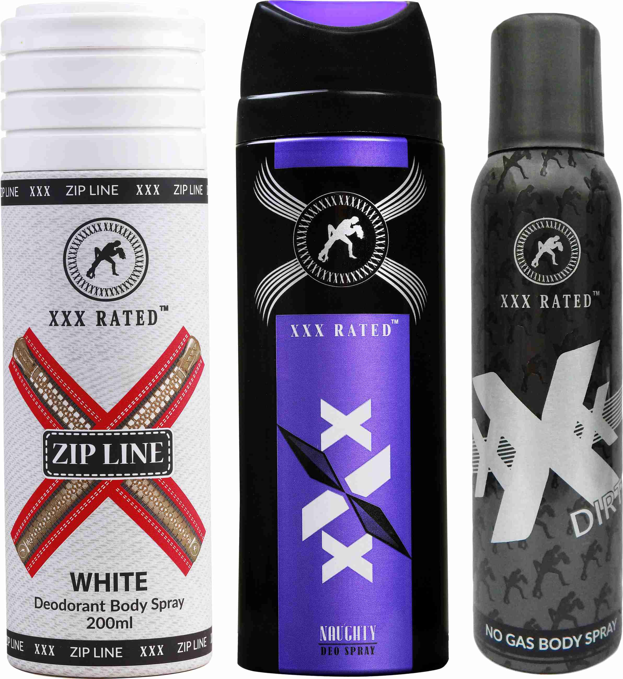 XXX Rated Zipline White Naughty & Dirty Combo Deodorant Spray - For Men ...