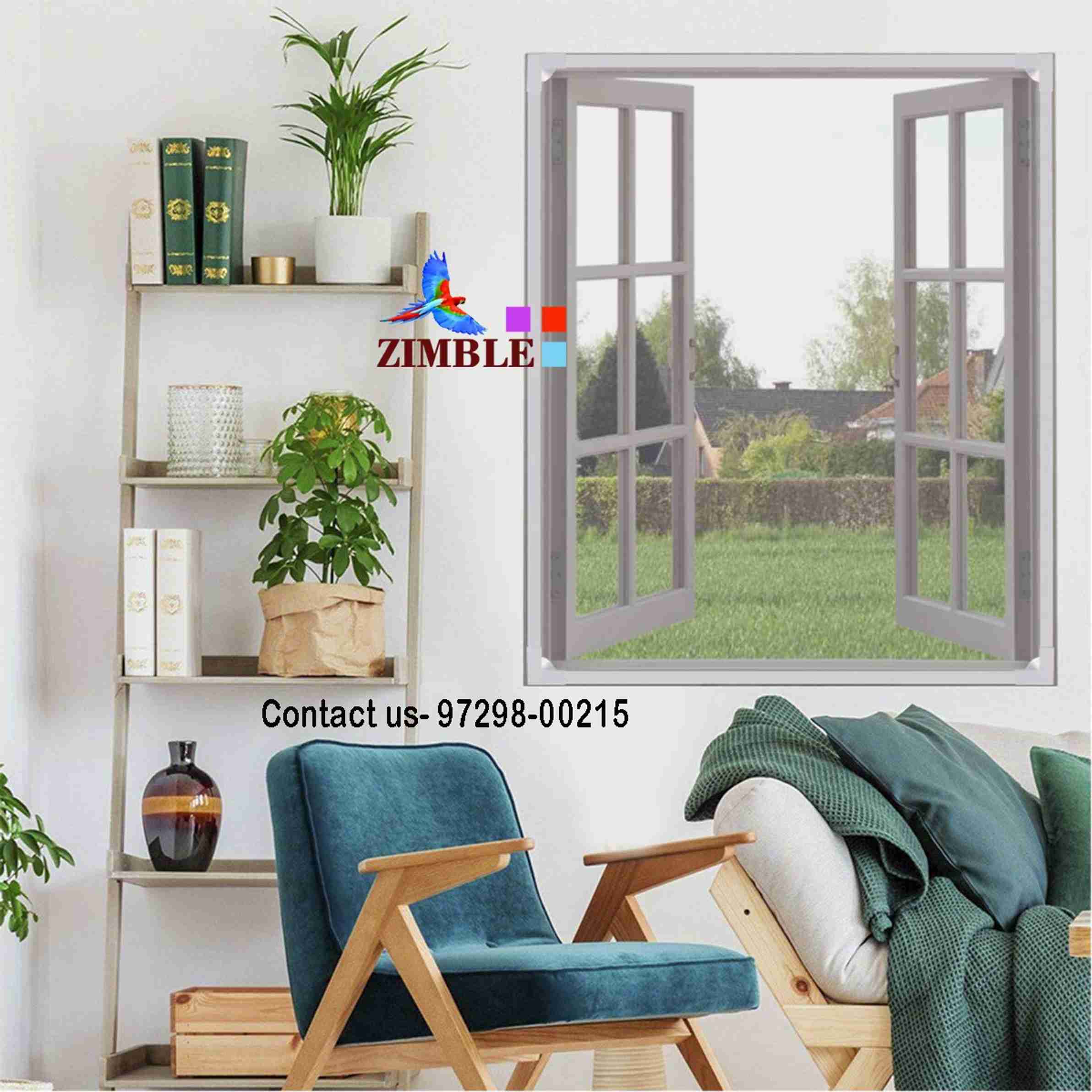 ZIMBLE Fiberglass (120X240 CM)-4X8 Ft} (PACK 2) Windows Mosquito Net ...