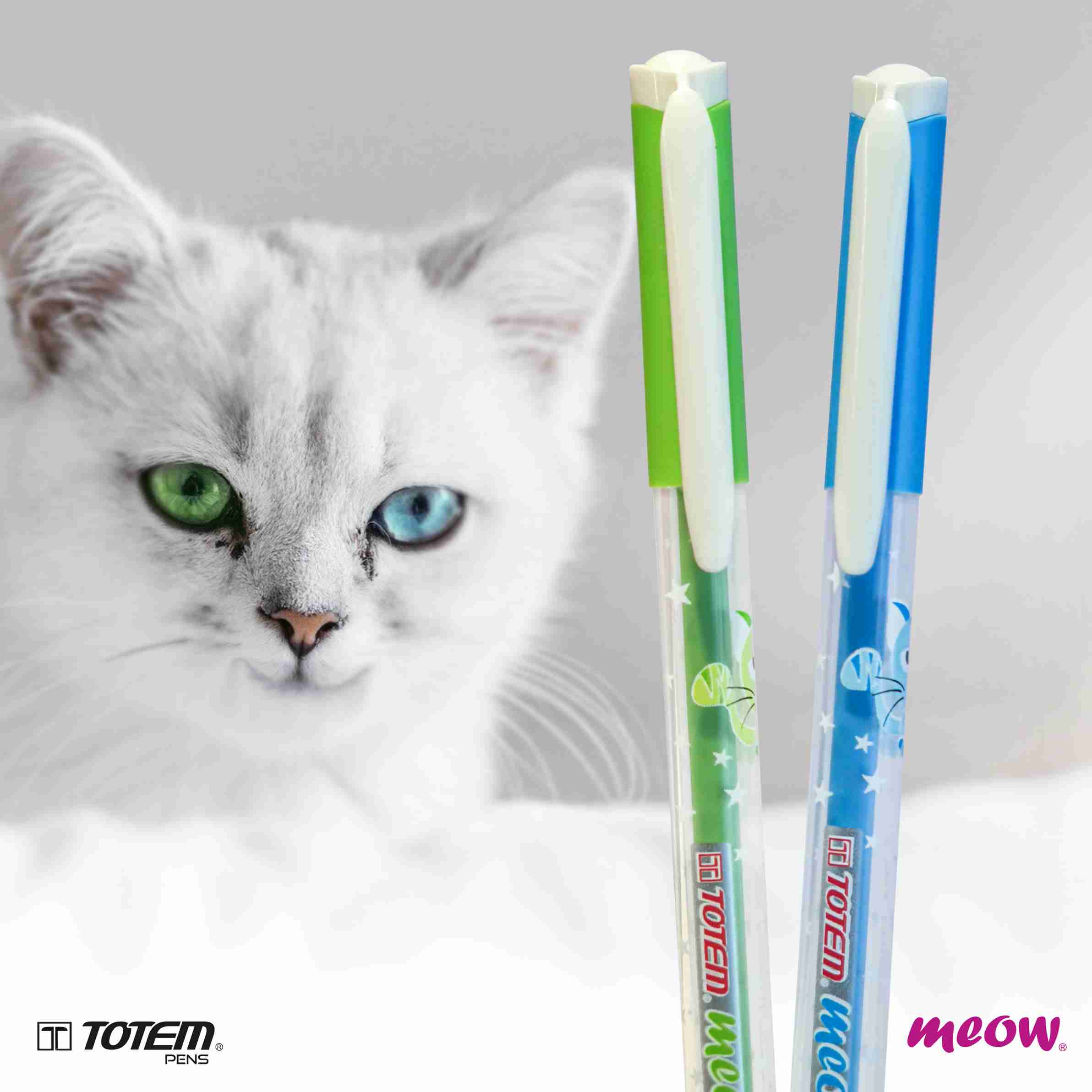 TOTEM Meow Ball Pens | 100Pcs (50 Blue Ink & 50 Black Ink) | Theme of ...
