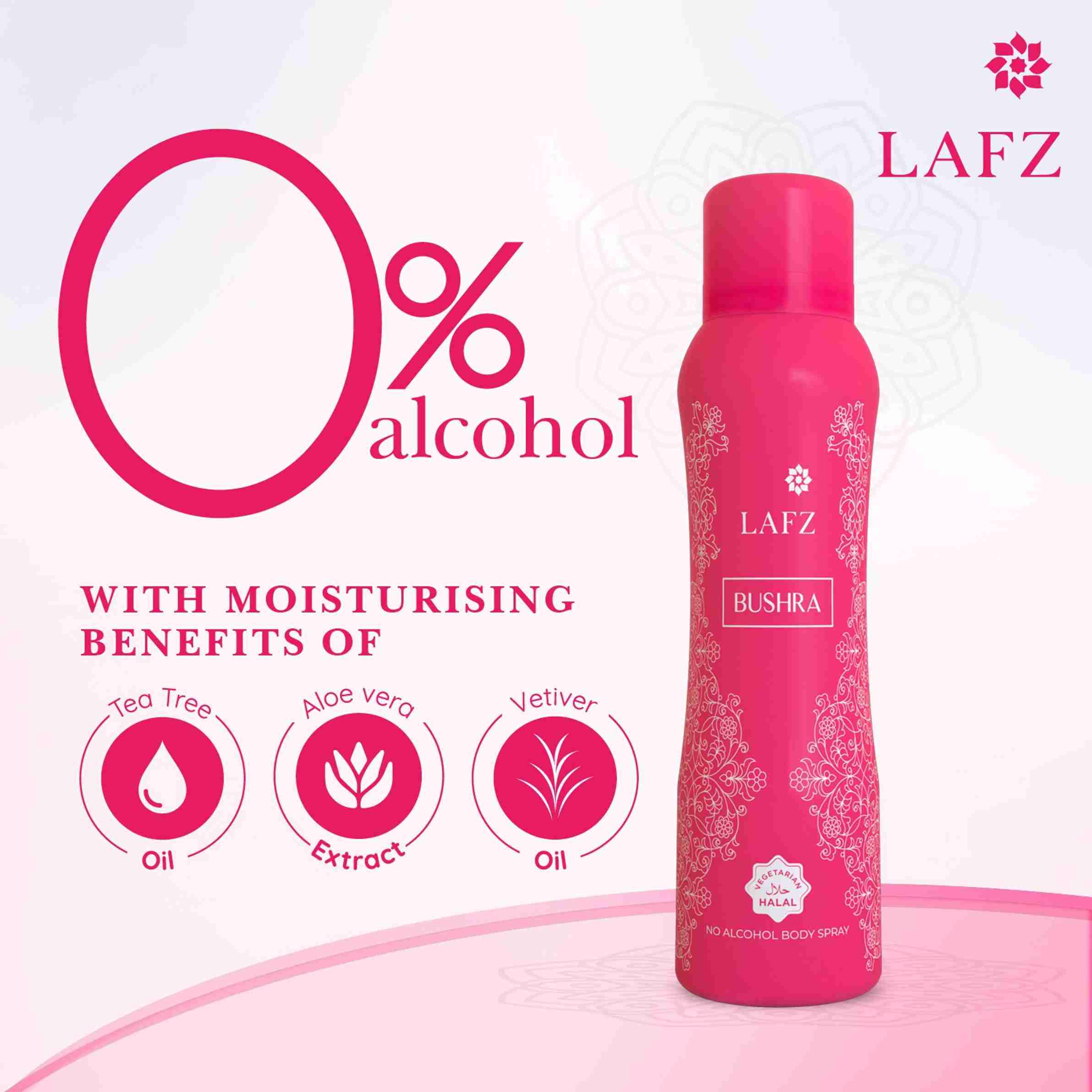 LAFZ Bushra, No Alcohol Deodorant, Halal Body Spray - For Women - Price ...