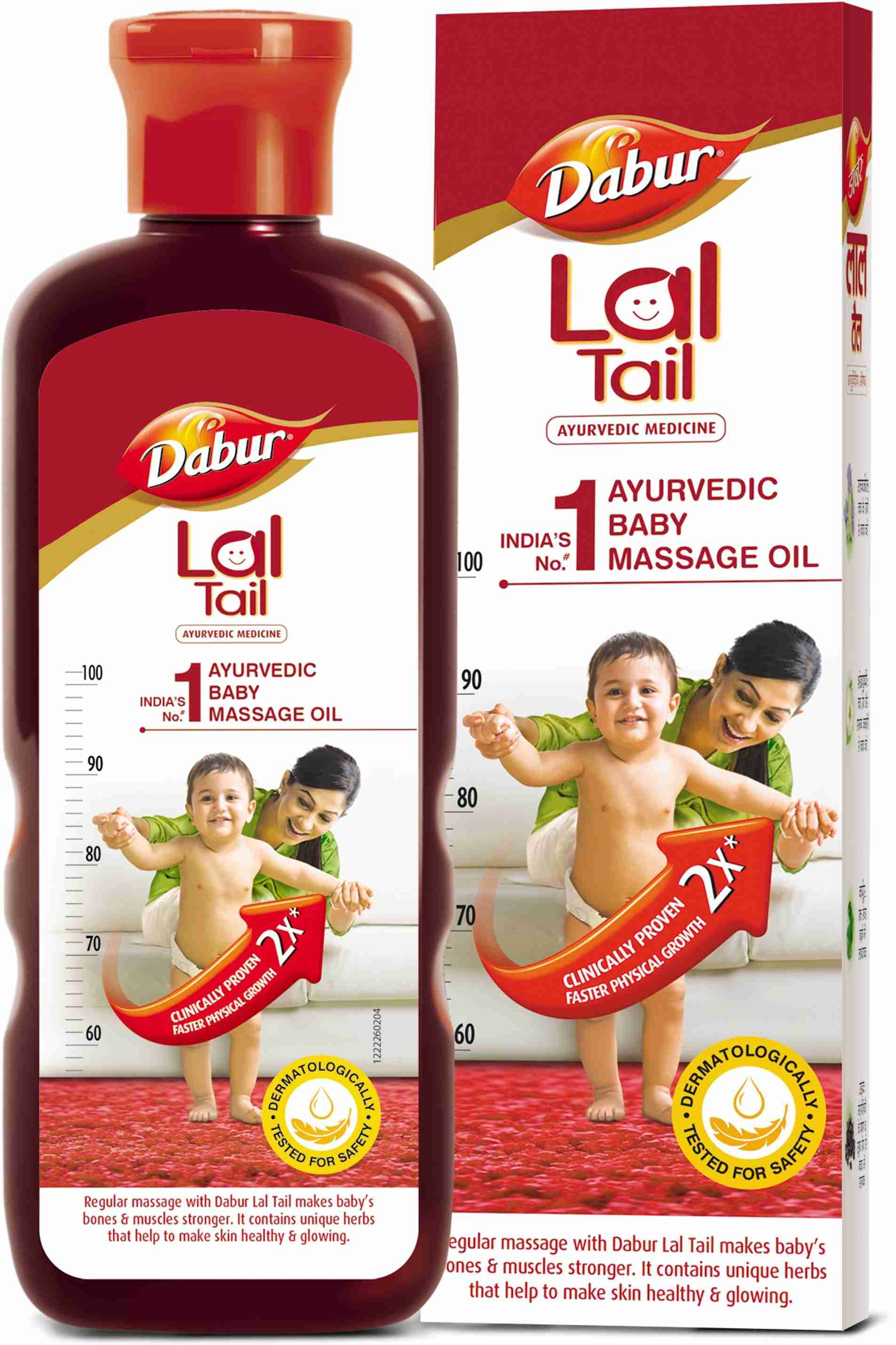 Dabur Lal Tail Ayurvedic Baby Oil Clinically Tested 2 X Faster Physical ...