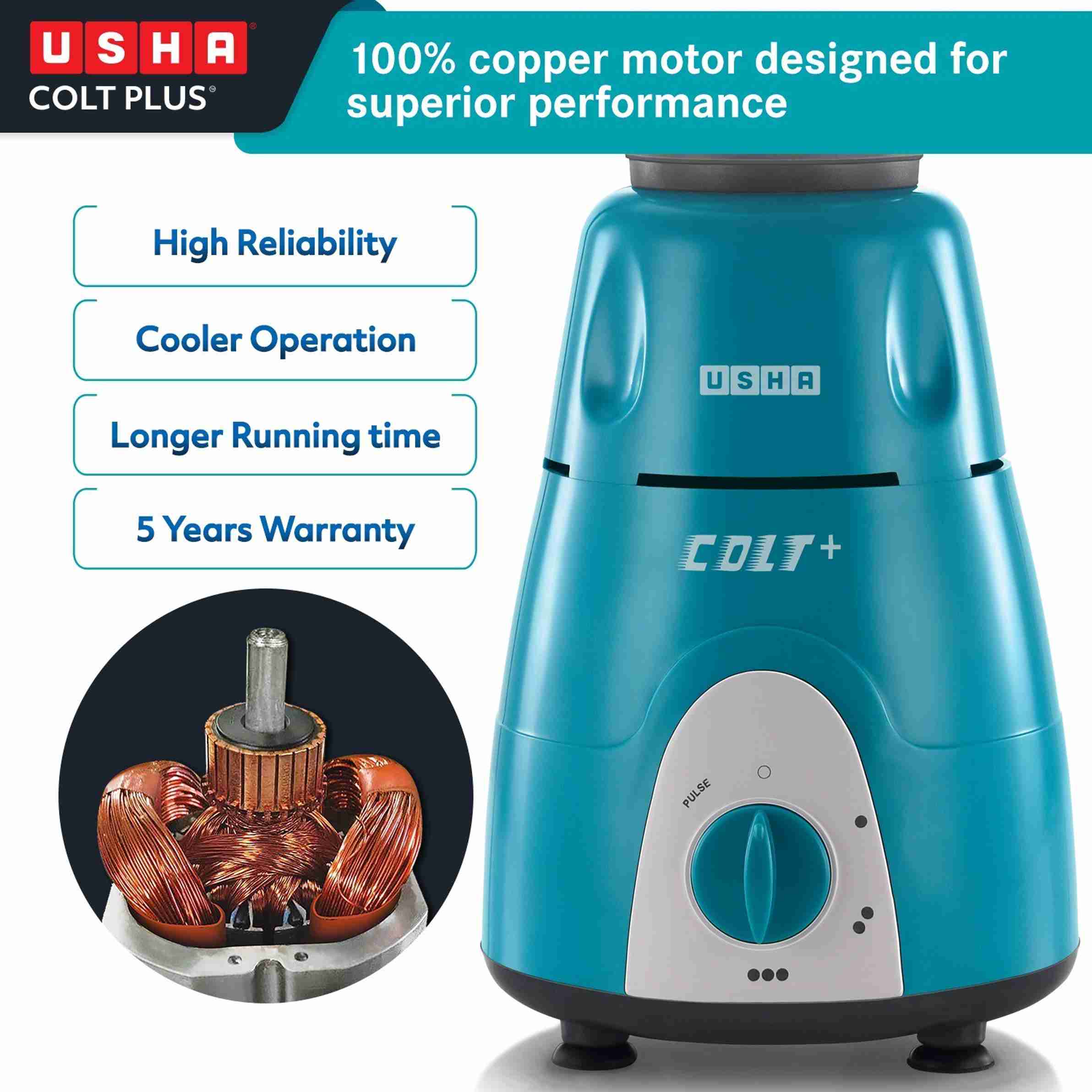 USHA Colt Plus 750 W Mixer Grinder Price in India - Buy USHA Colt Plus ...