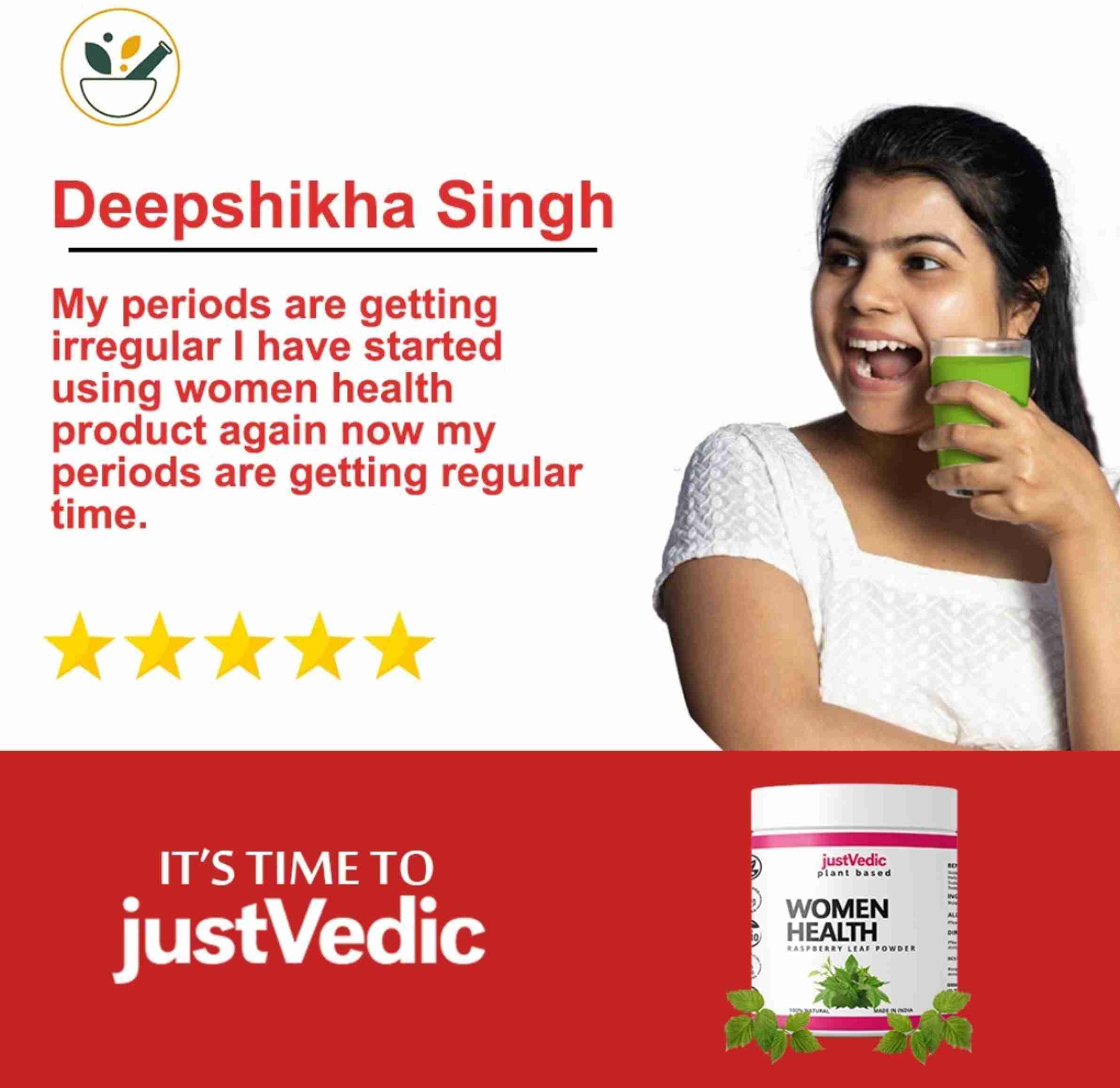 justvedic Women Health Drink Mix - Help Period, Fertility,Delivery ...
