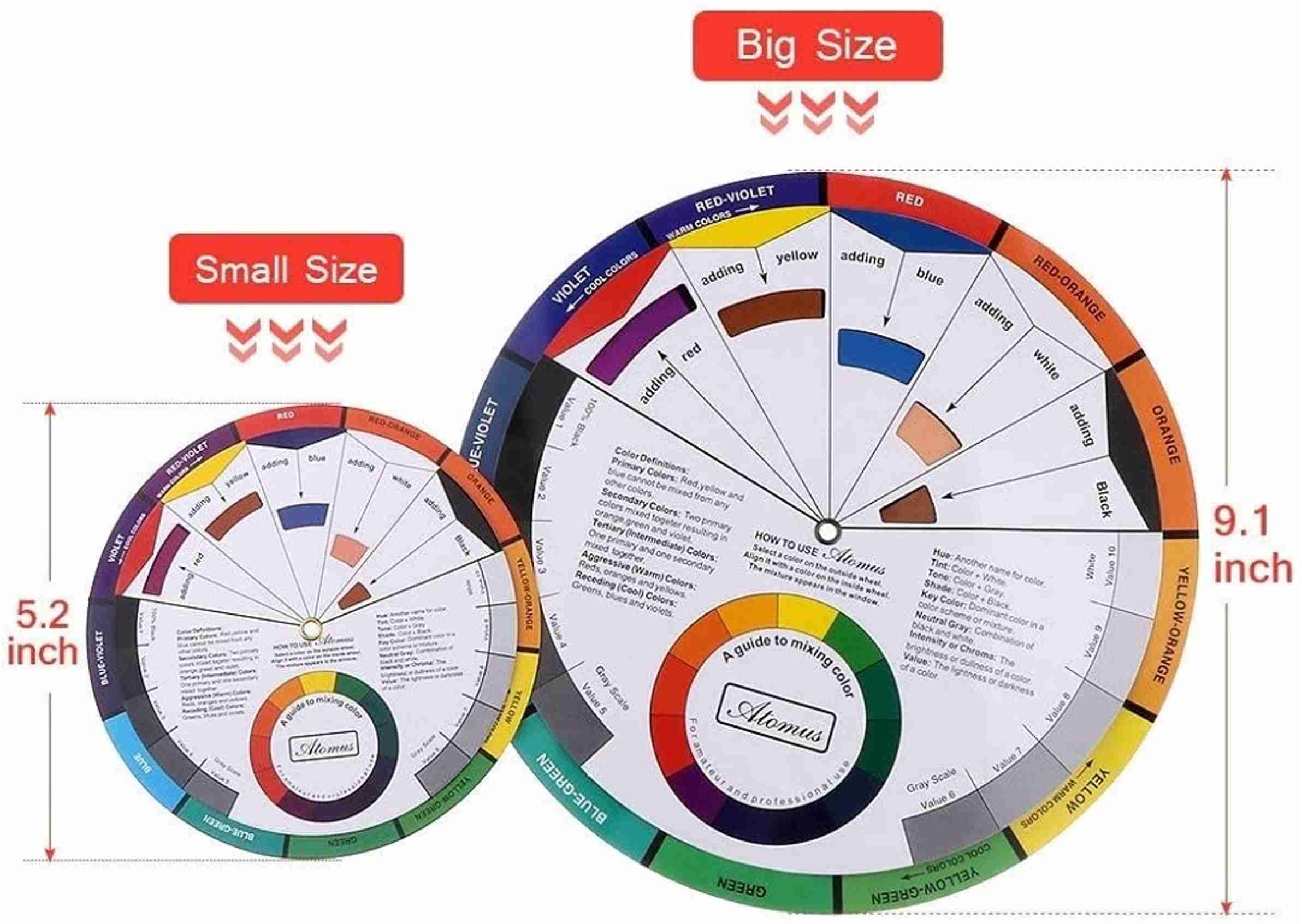 BM RETAIL Color Wheel Card A Handy Color Mixing Guide for Students ...