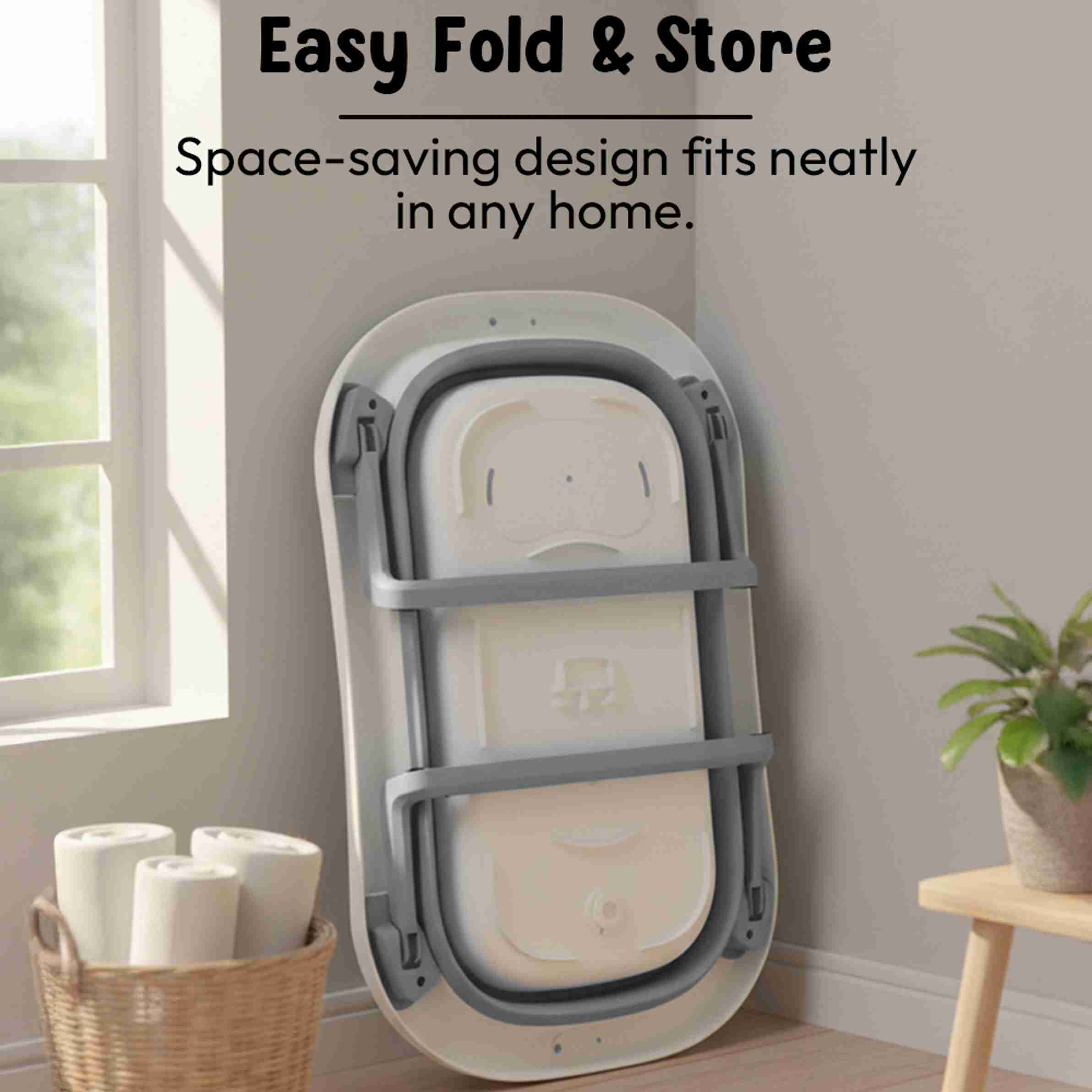 StarAndDaisy Baby Bath Tub for 0 5 Years, Foldable with Legs, Easy ...