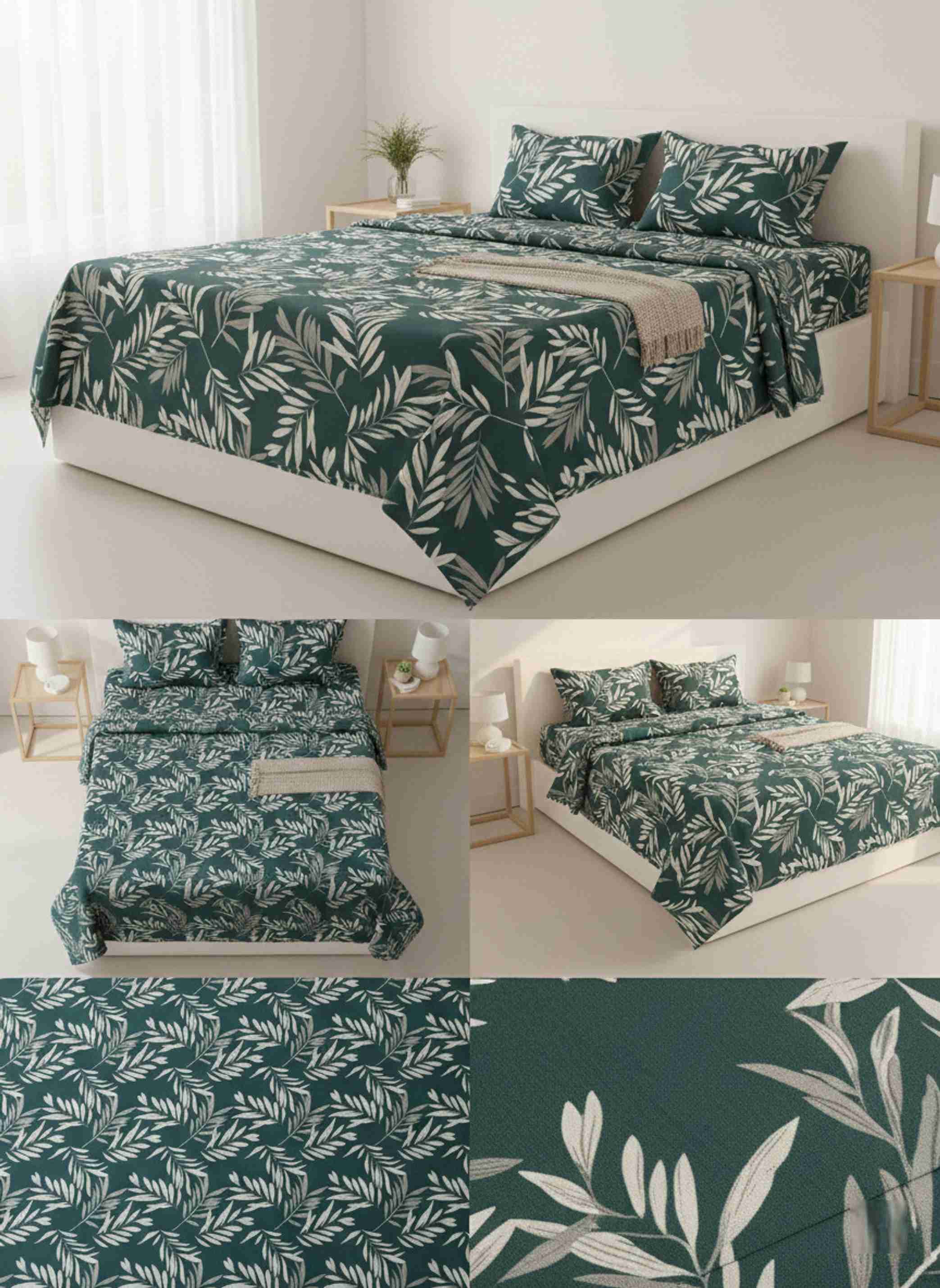 CraftNiti Cotton Blend Double Flat 400 TC Embroidered Bedsheet - Buy ...