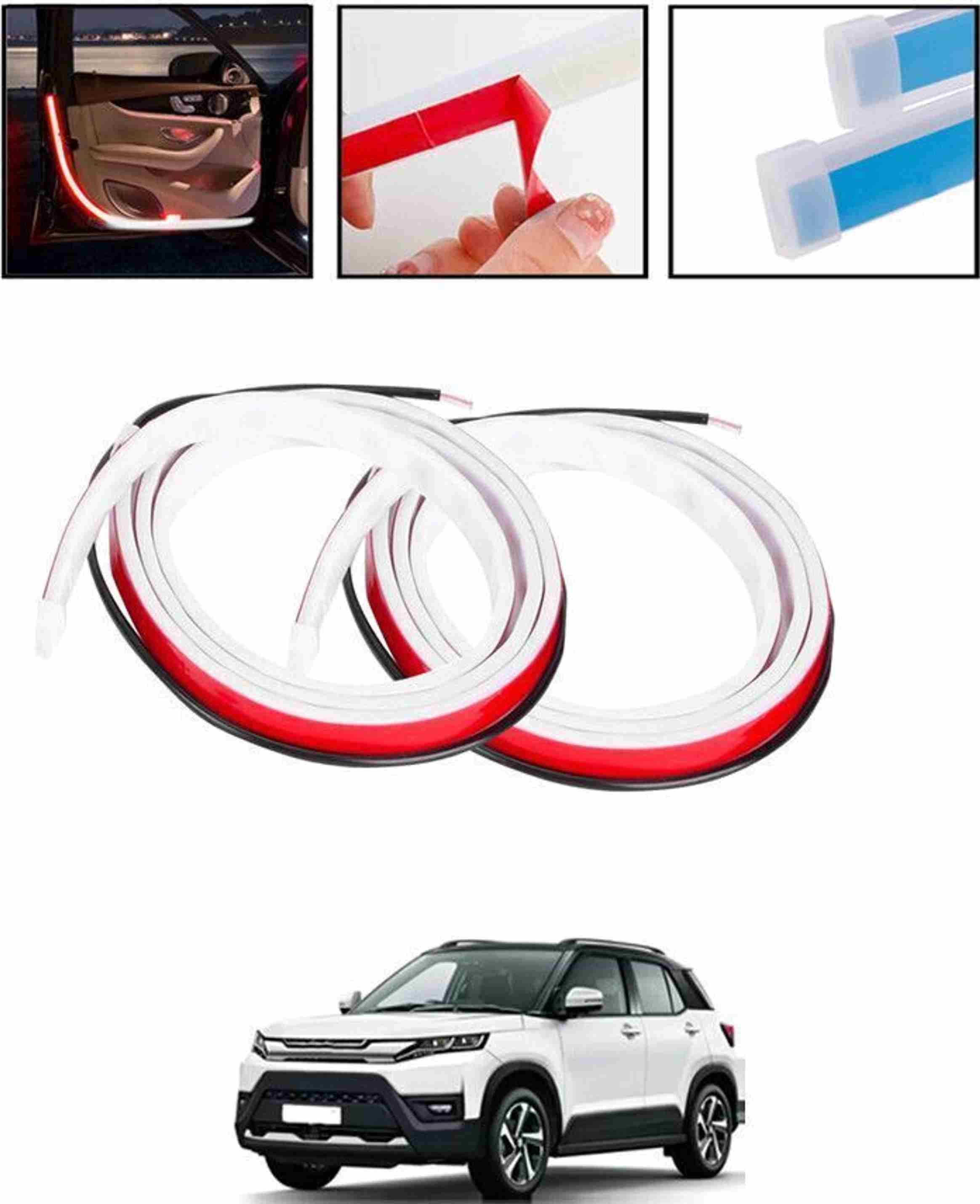 Crazycreationz Unniversal 2026 waterprof Red/White Car Door Strip Light ...