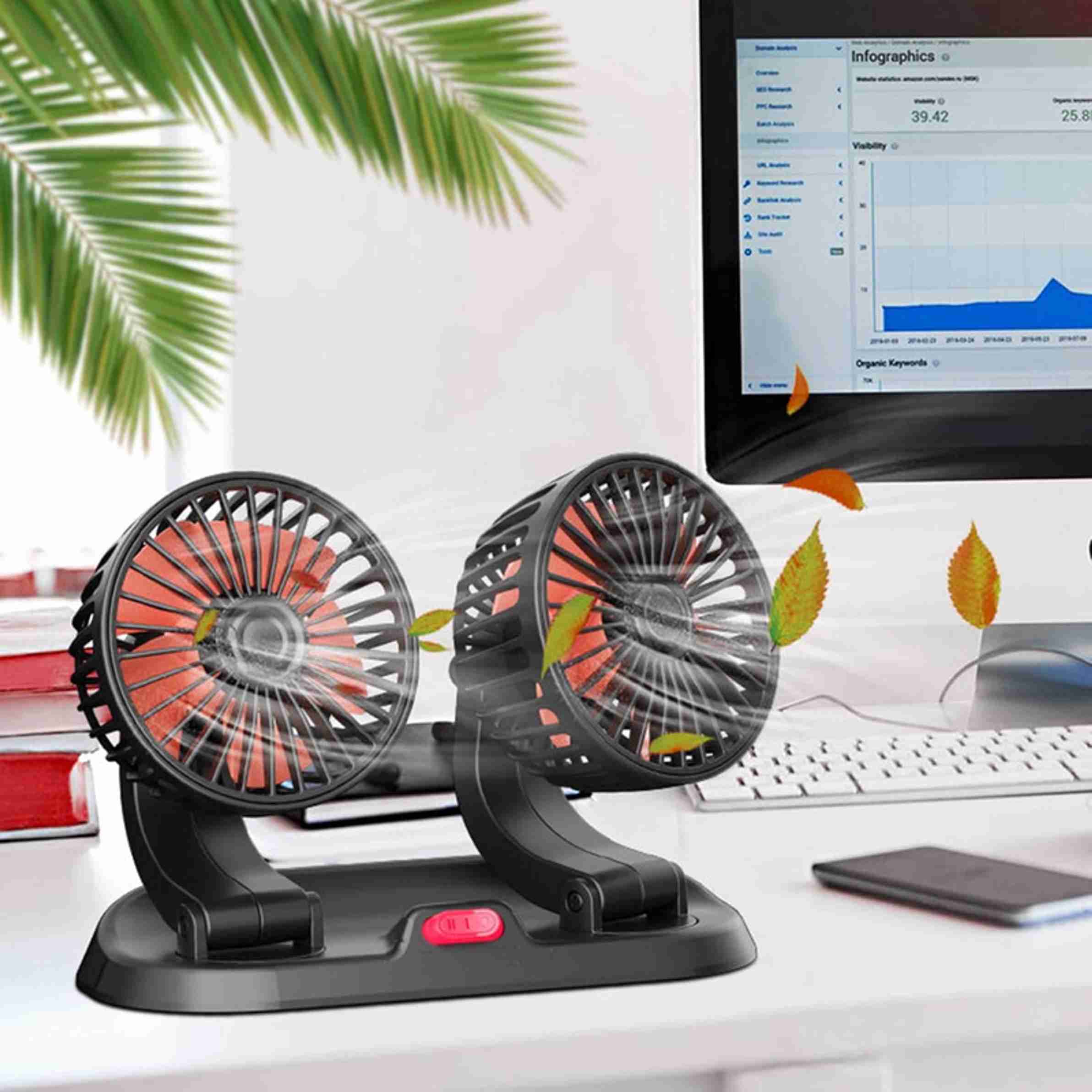 Furious3D Car Cooling Fan 12V With 360 Degree Rotation 2 Speed Fans F ...