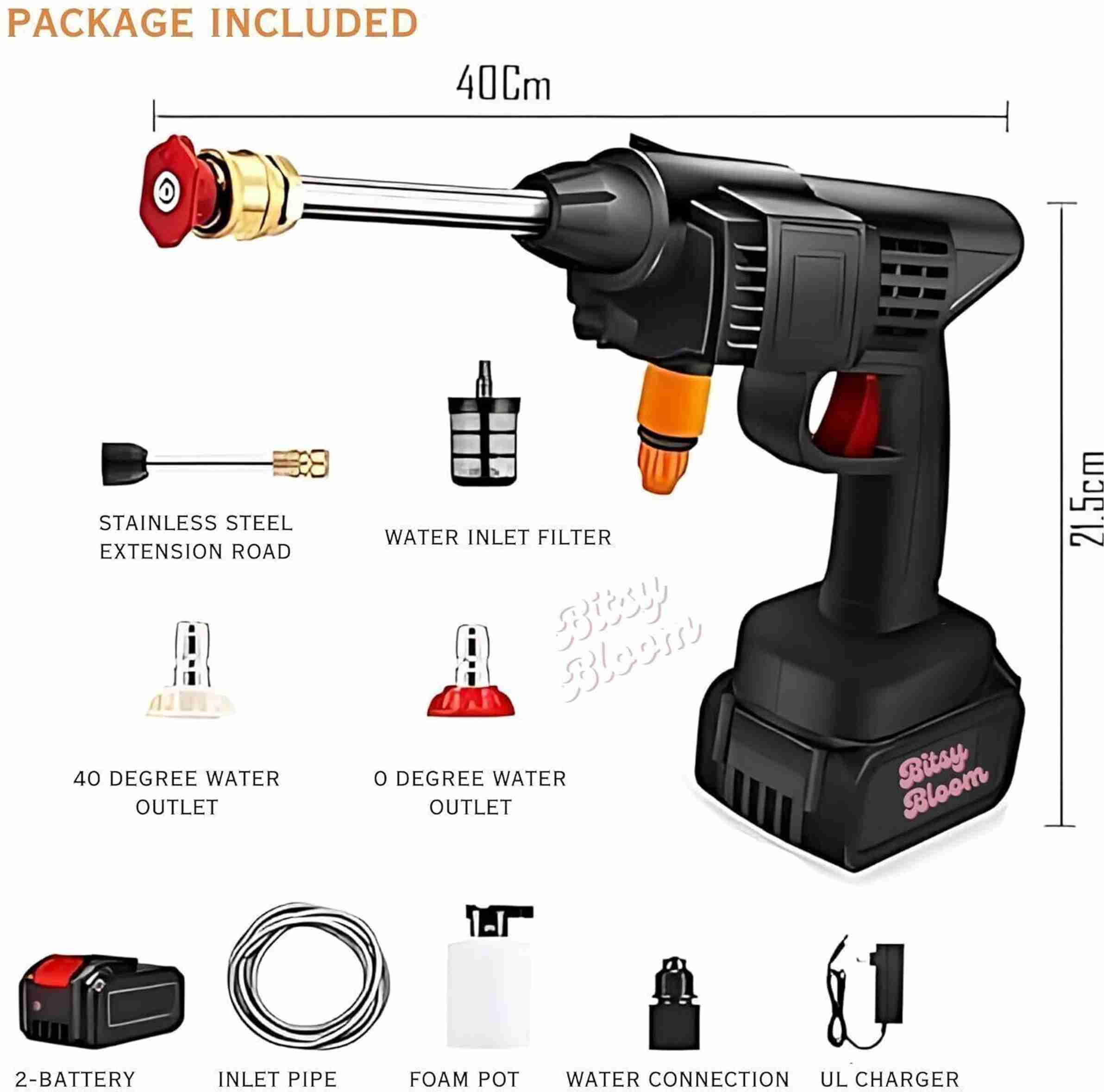 creativnest 48V Electric Car Washing Machine Gun Car Foam Sprayer Bike ...