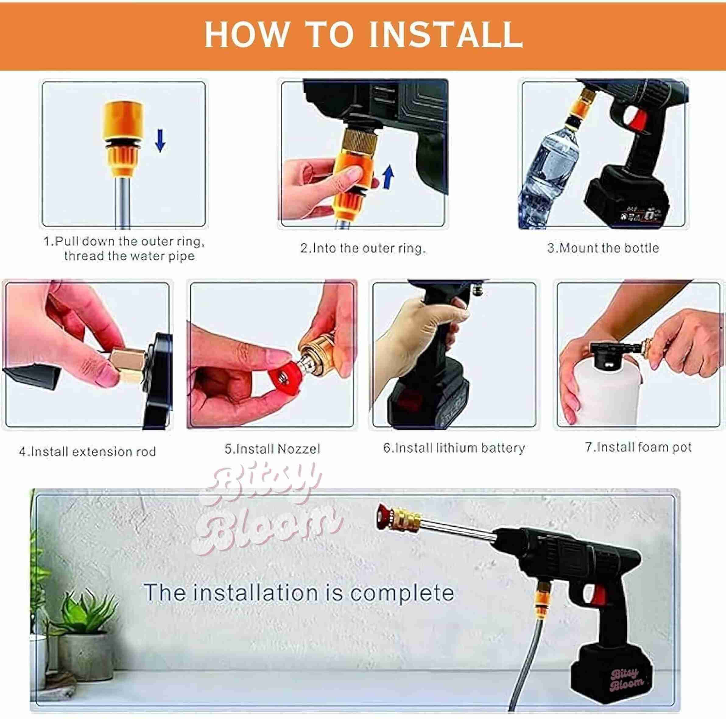 creativnest 48V Electric Car Washing Machine Gun Car Foam Sprayer Bike ...