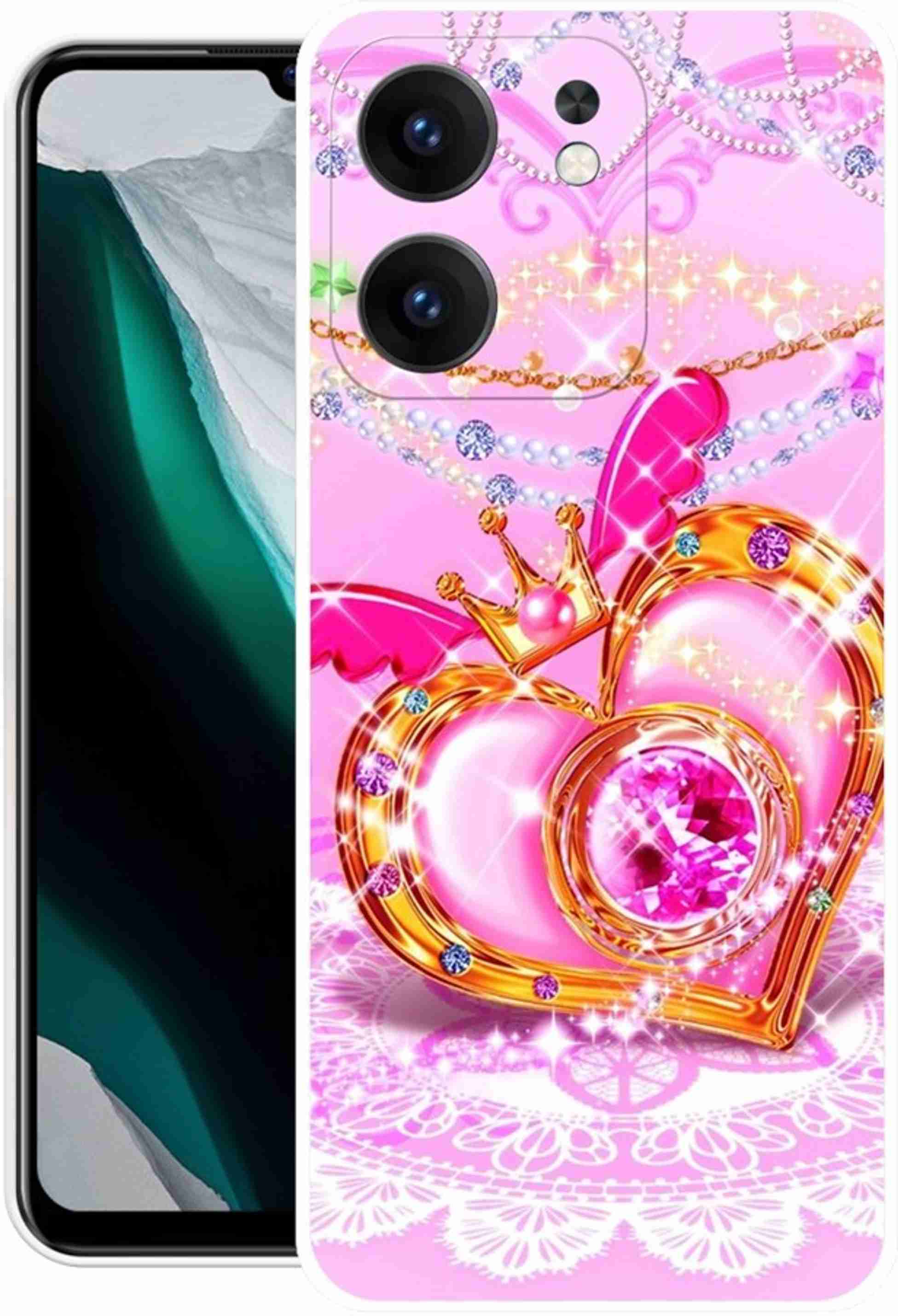 Rockyard Back Cover for OPPO A5x 5G, CPH2733, PINK, GOLDEN, DIAMOND ...