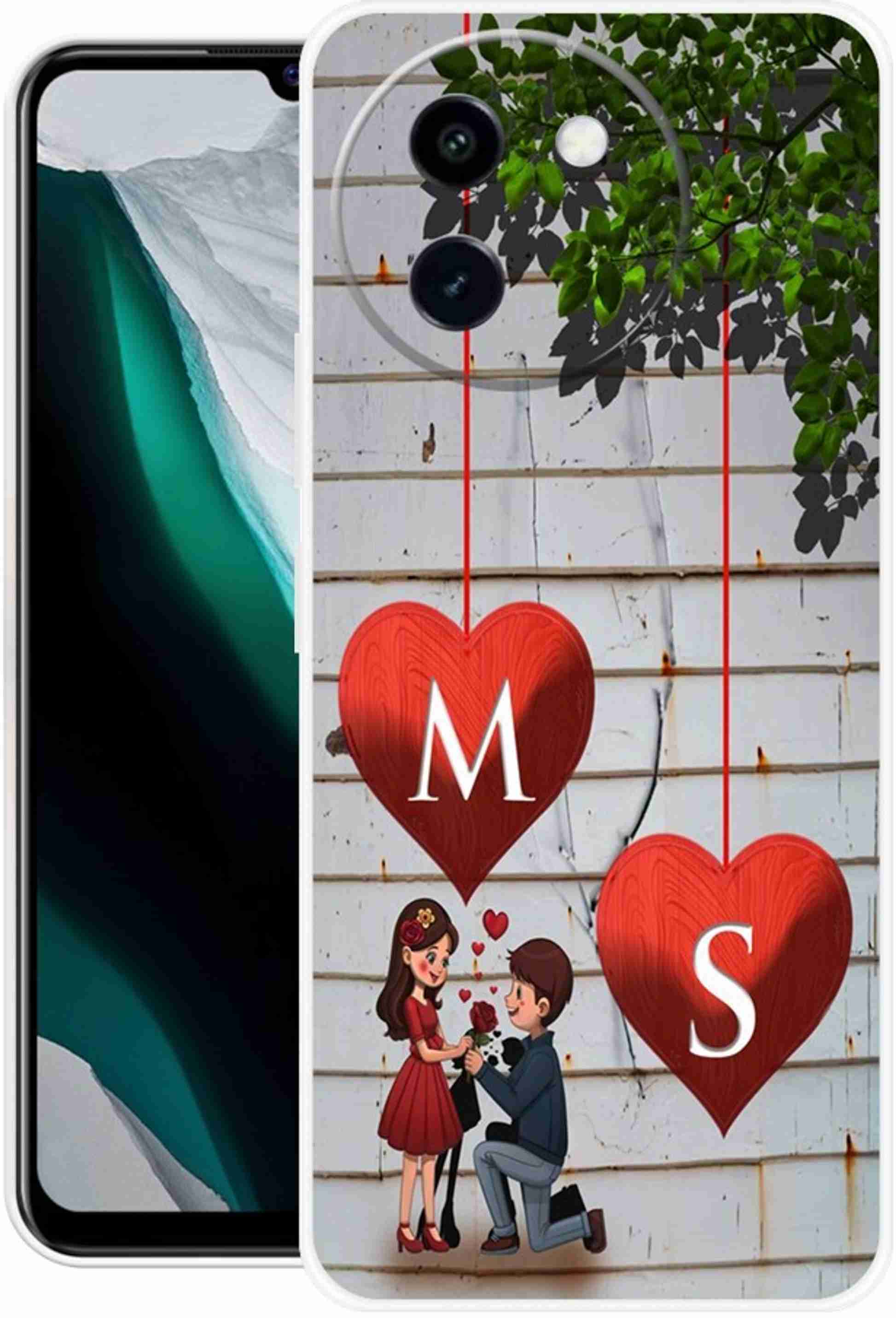 Inditex Back Cover for Vivo Y200i, M,S, COUPLES, NAME, LETTER, ALPHABET ...