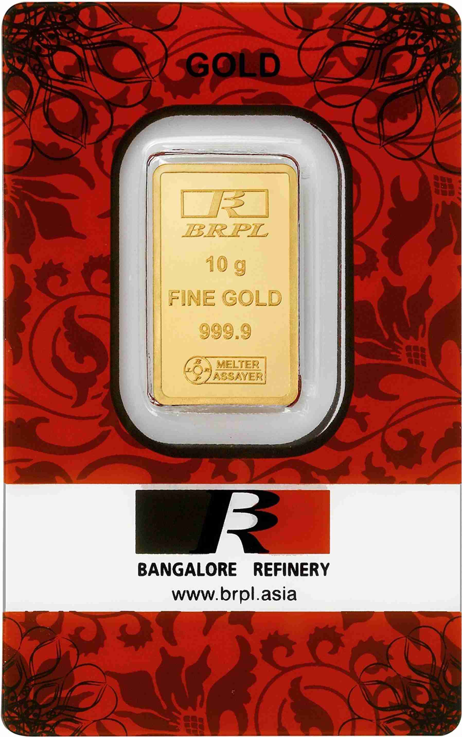 Bangalore Refinery Brpl Purity Bar 24 (9999) K 10 g Gold Bar Price in ...