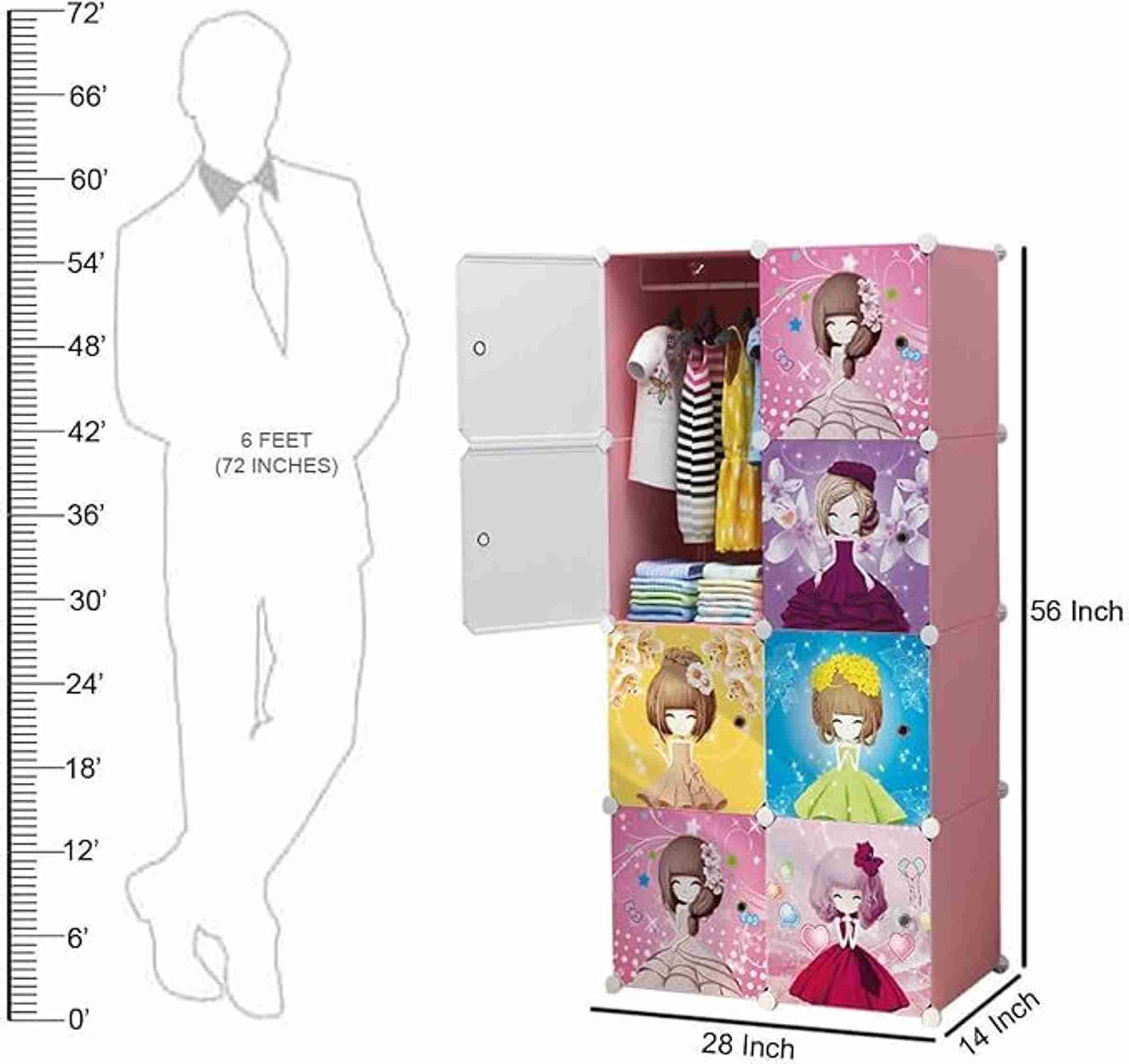 Vozica Plastic Collapsible Wardrobe, Multipurpose Baby Wardrobe PP ...