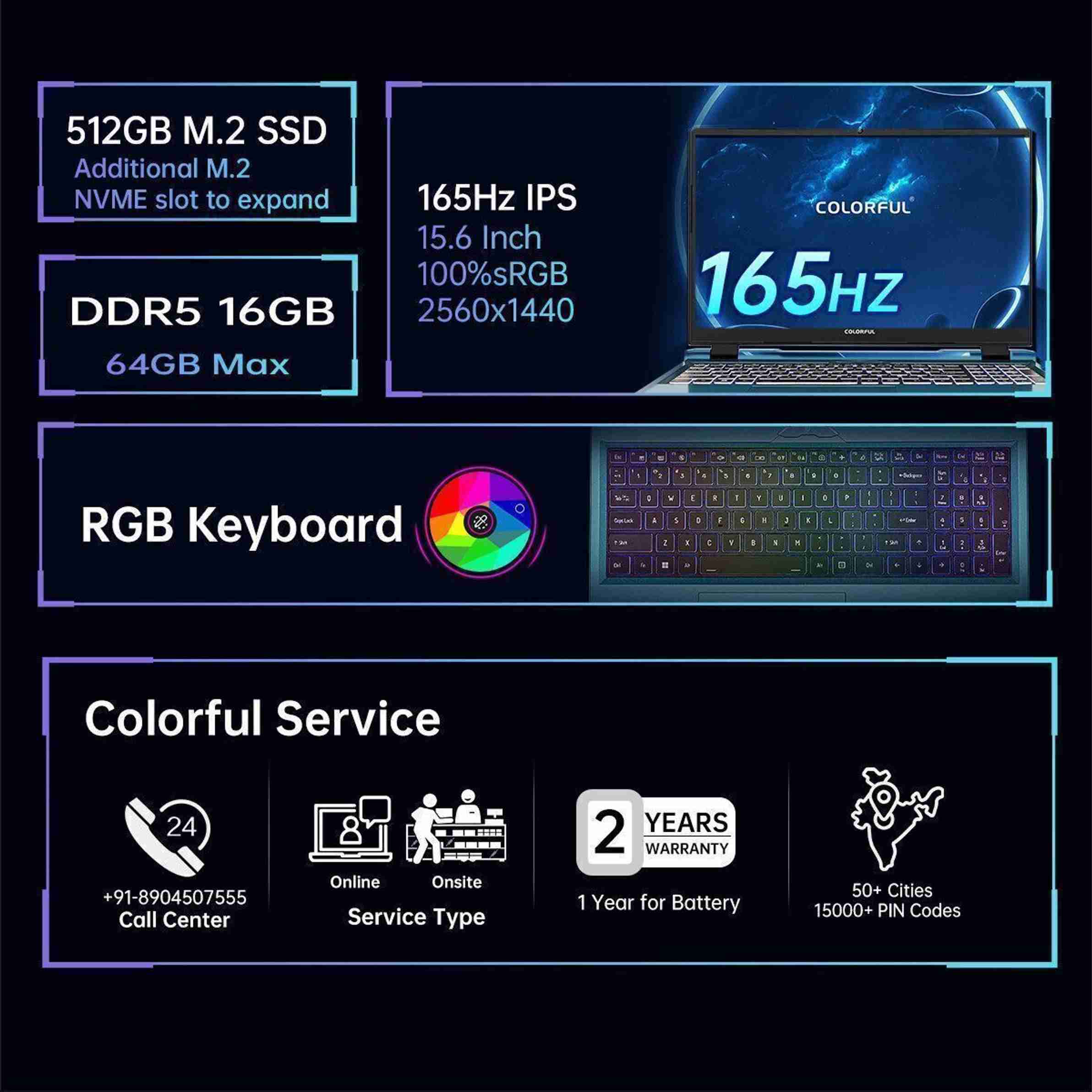 Colorful P15 Intel Core i7 13th Gen 13620H - (16 GB/512 GB SSD/Windows ...