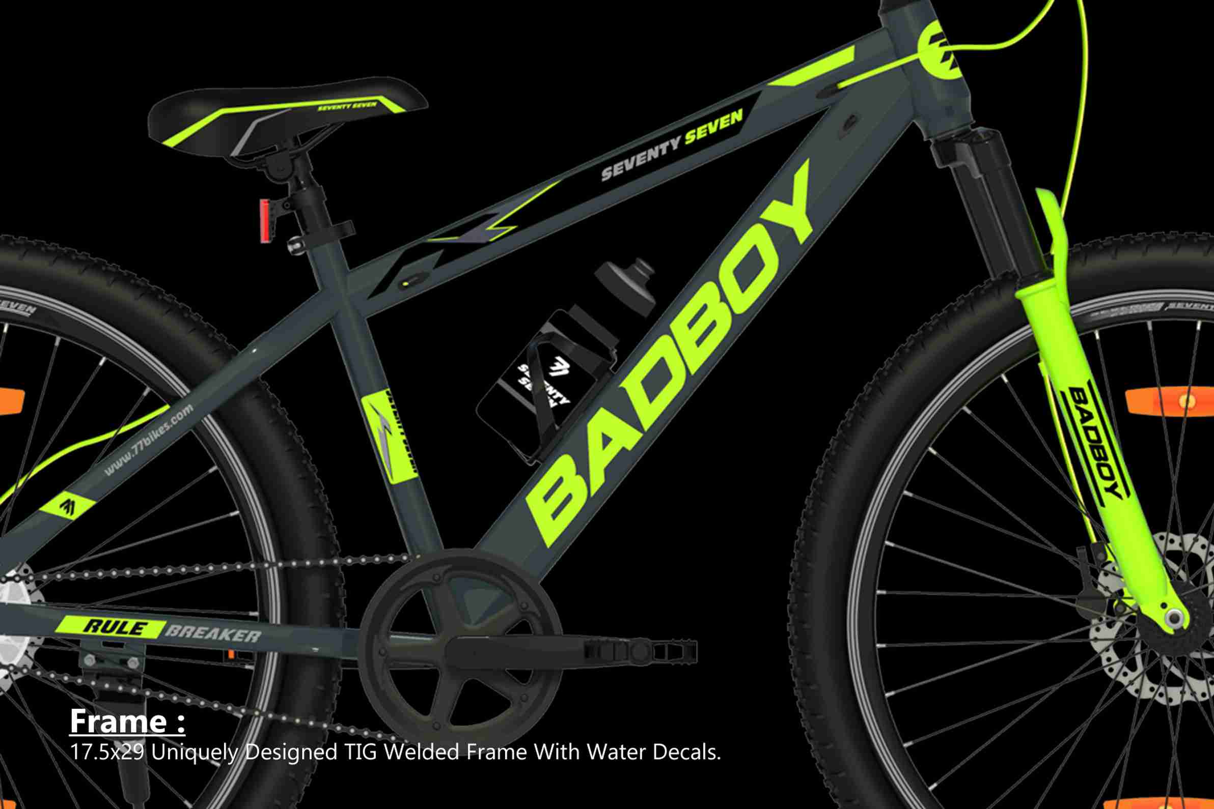 SEVENTY SEVEN BAD_BOY Front Suspension Dual Disc Brake (Frame Size : 17 ...