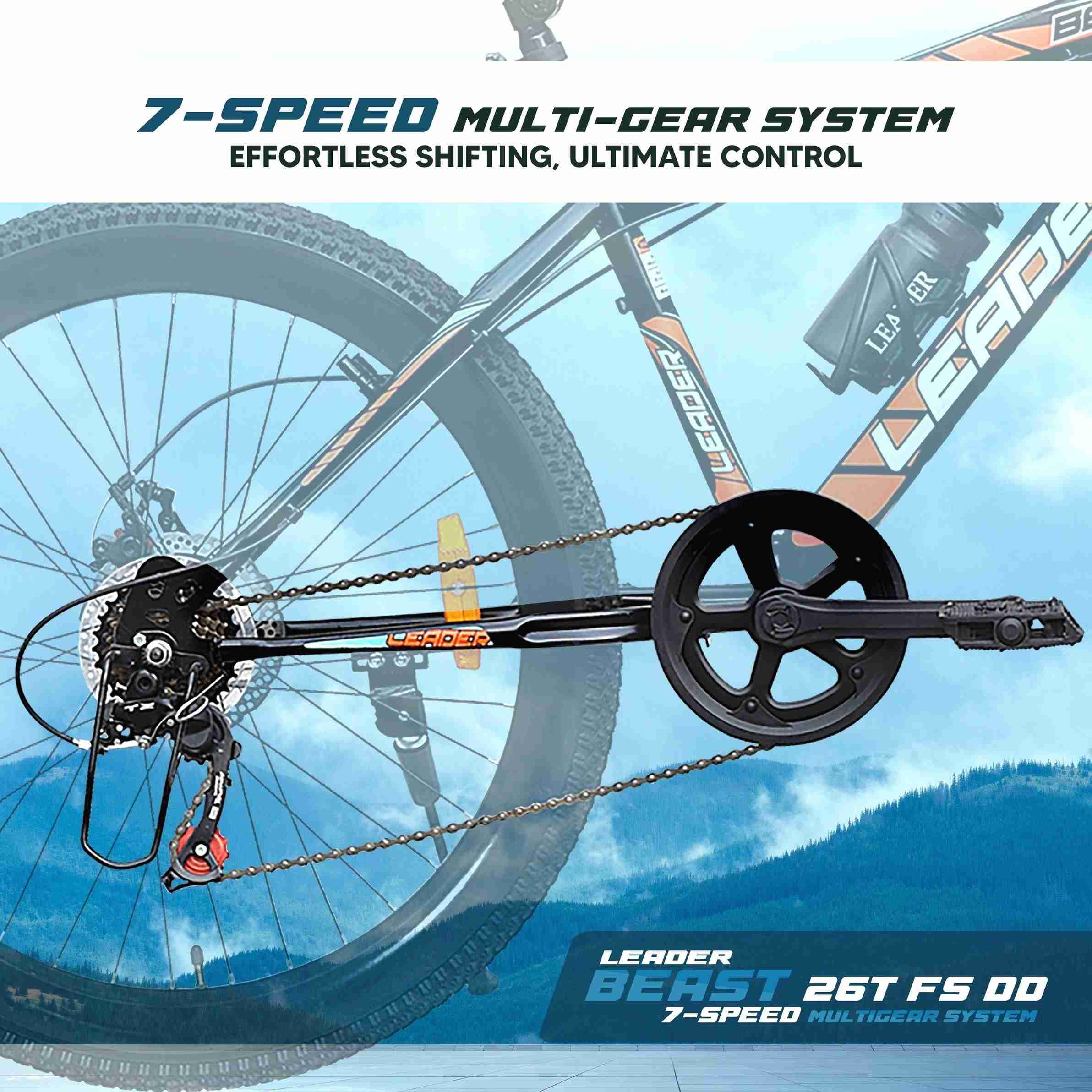LEADER Beast MultiSpeed Bike with FS & DD Brake 26 T (inch) Mountain ...