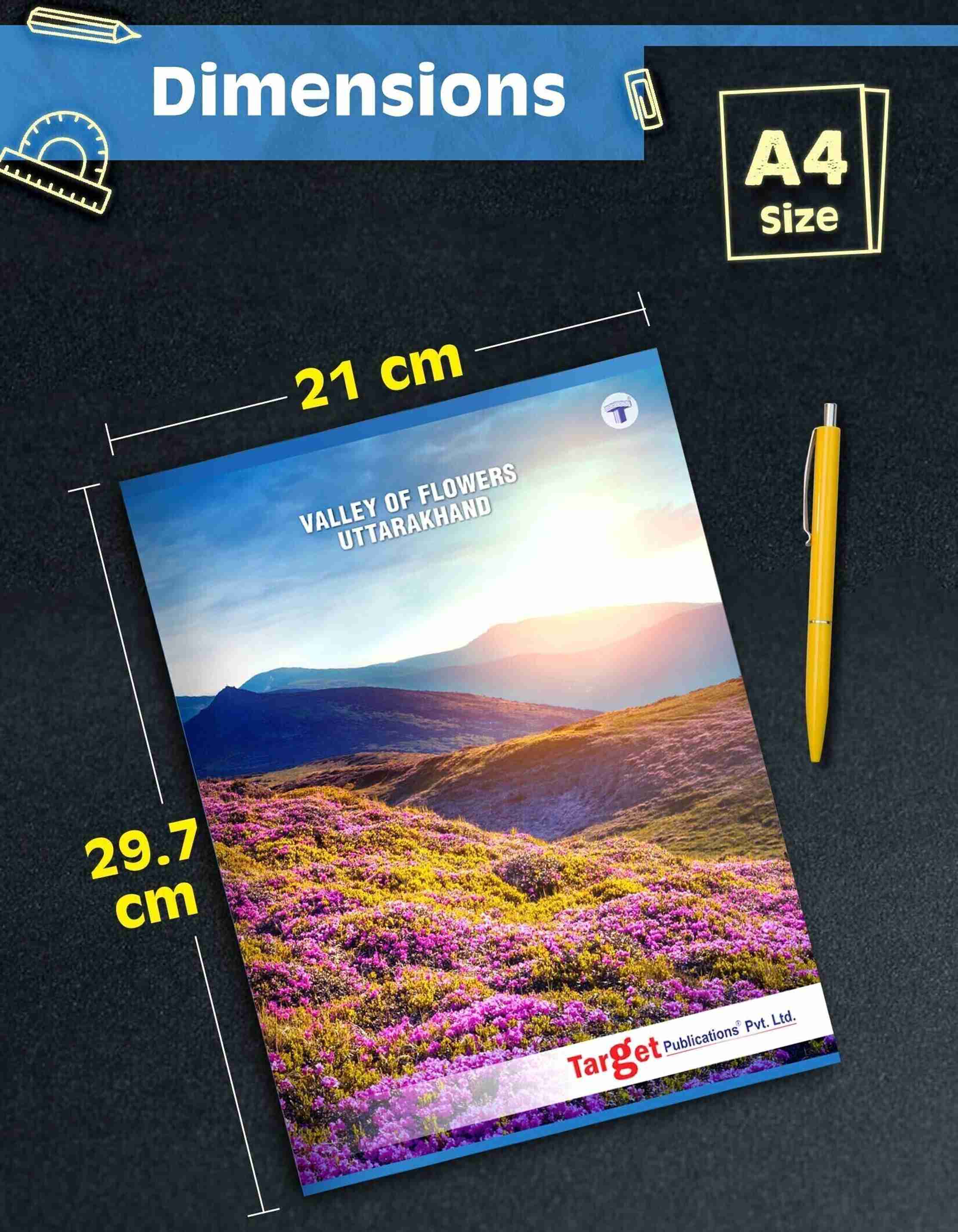 Target Publications Long Notebooks | Valley of Flowers | A4 Size ...