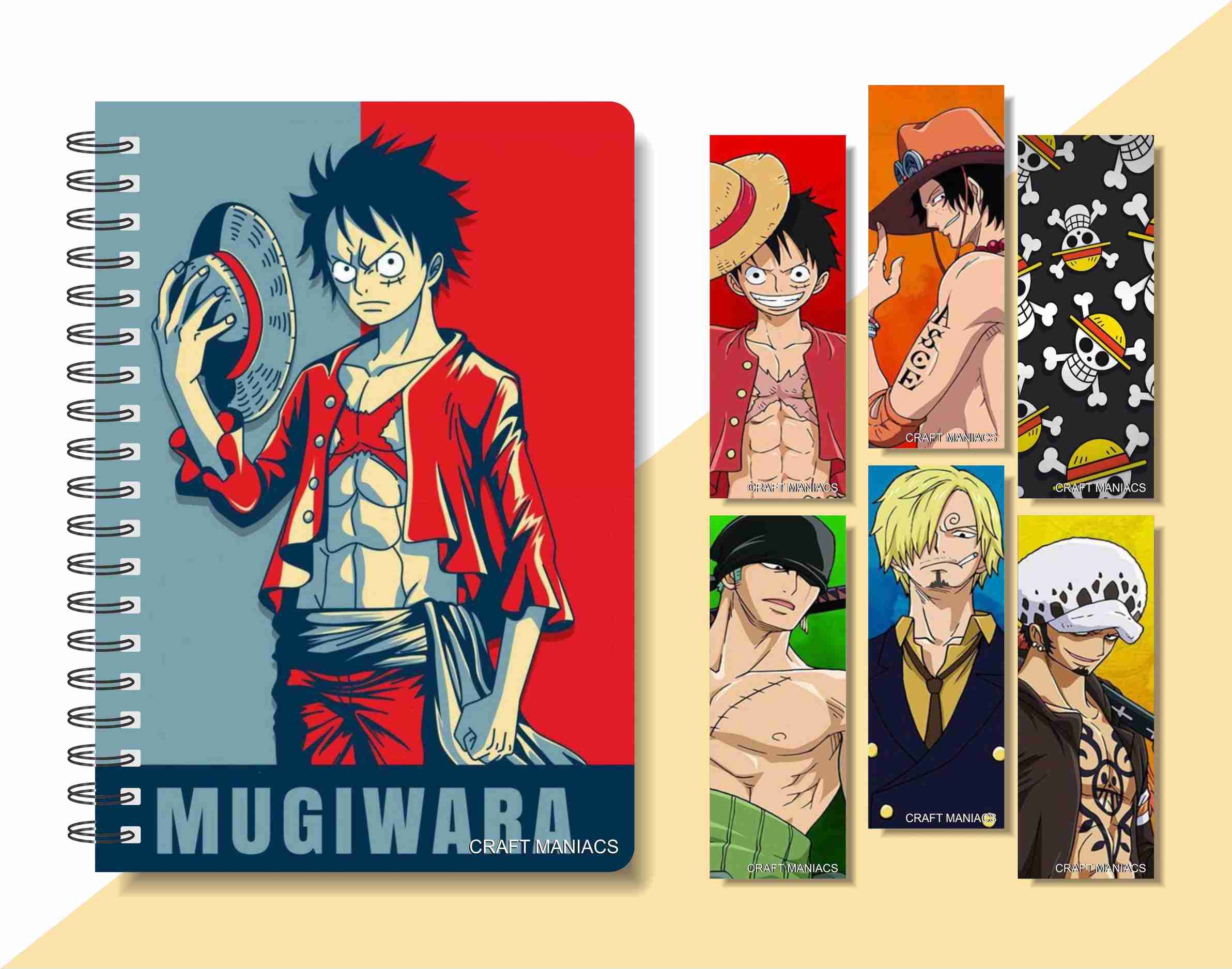 craft maniacs 2024 ONE PIECE DIARY & 6 FREEBIE BOOKMARKS A5 Diary RULED ...