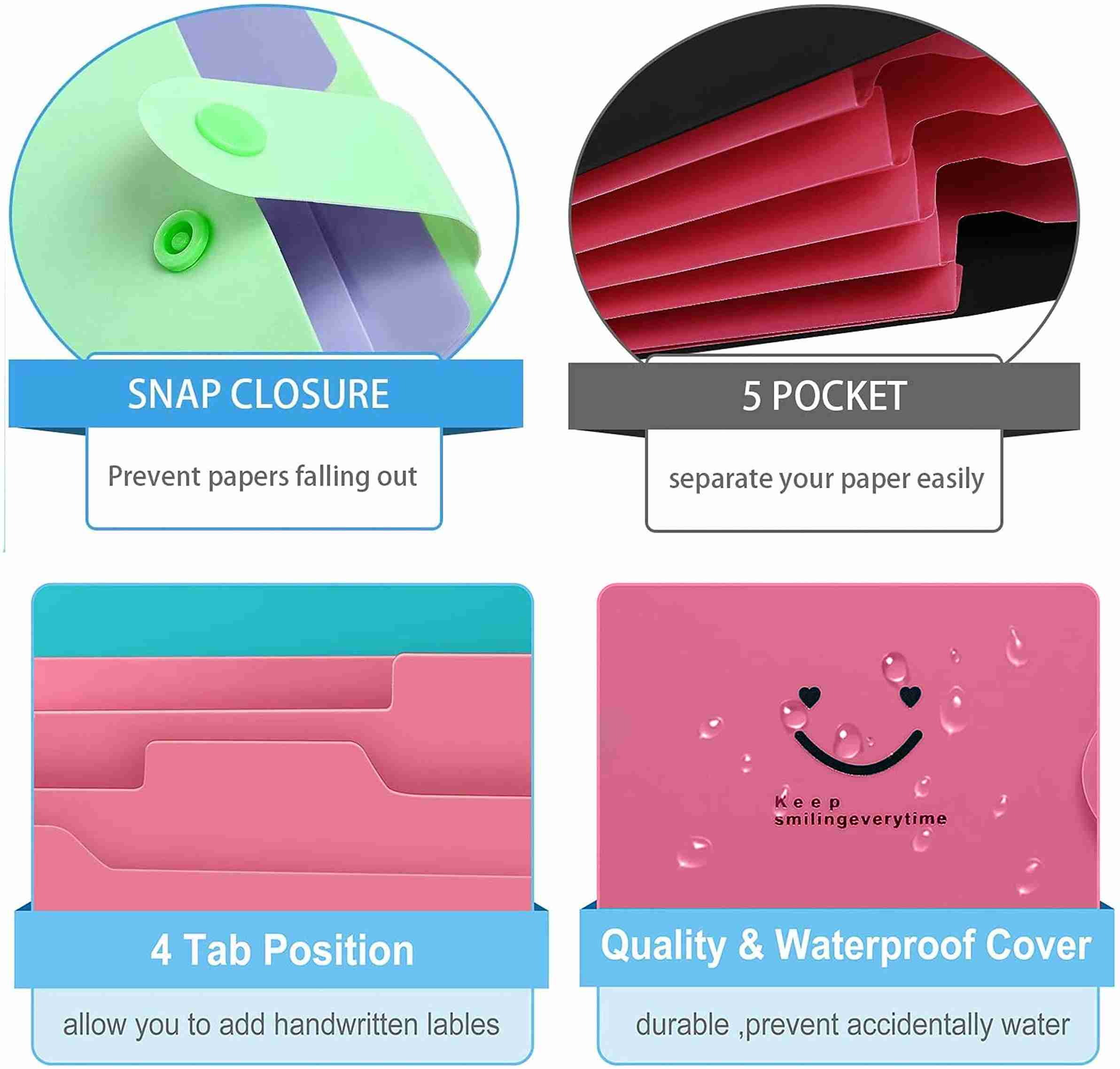 Flipkart.com | NISUN Plastic 5 Pocket Adjustable Buckle Folder File ...