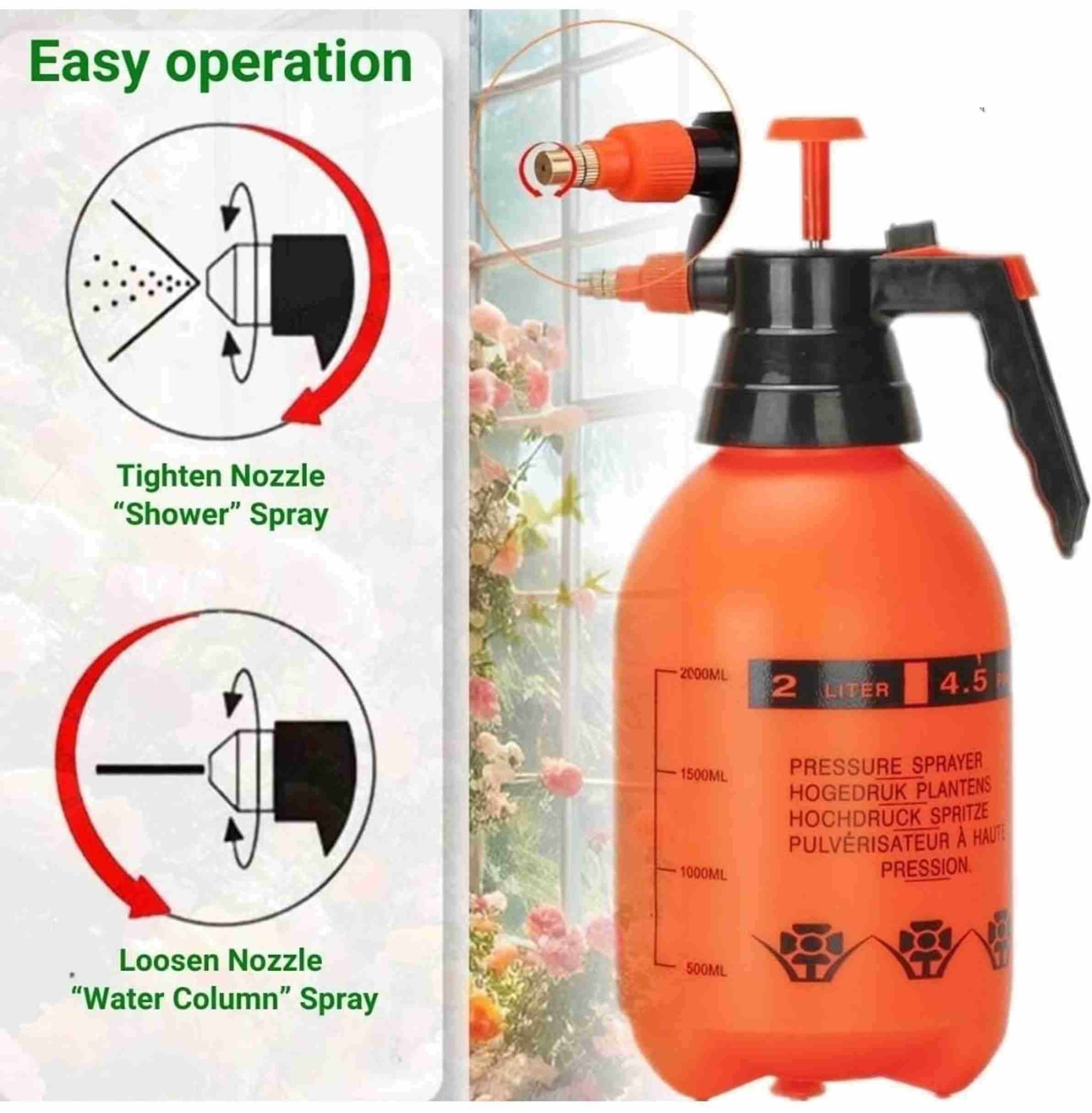 primil Garden Pump Pressure Sprayer with Adjustable Nozzle 0008 2.0008 ...