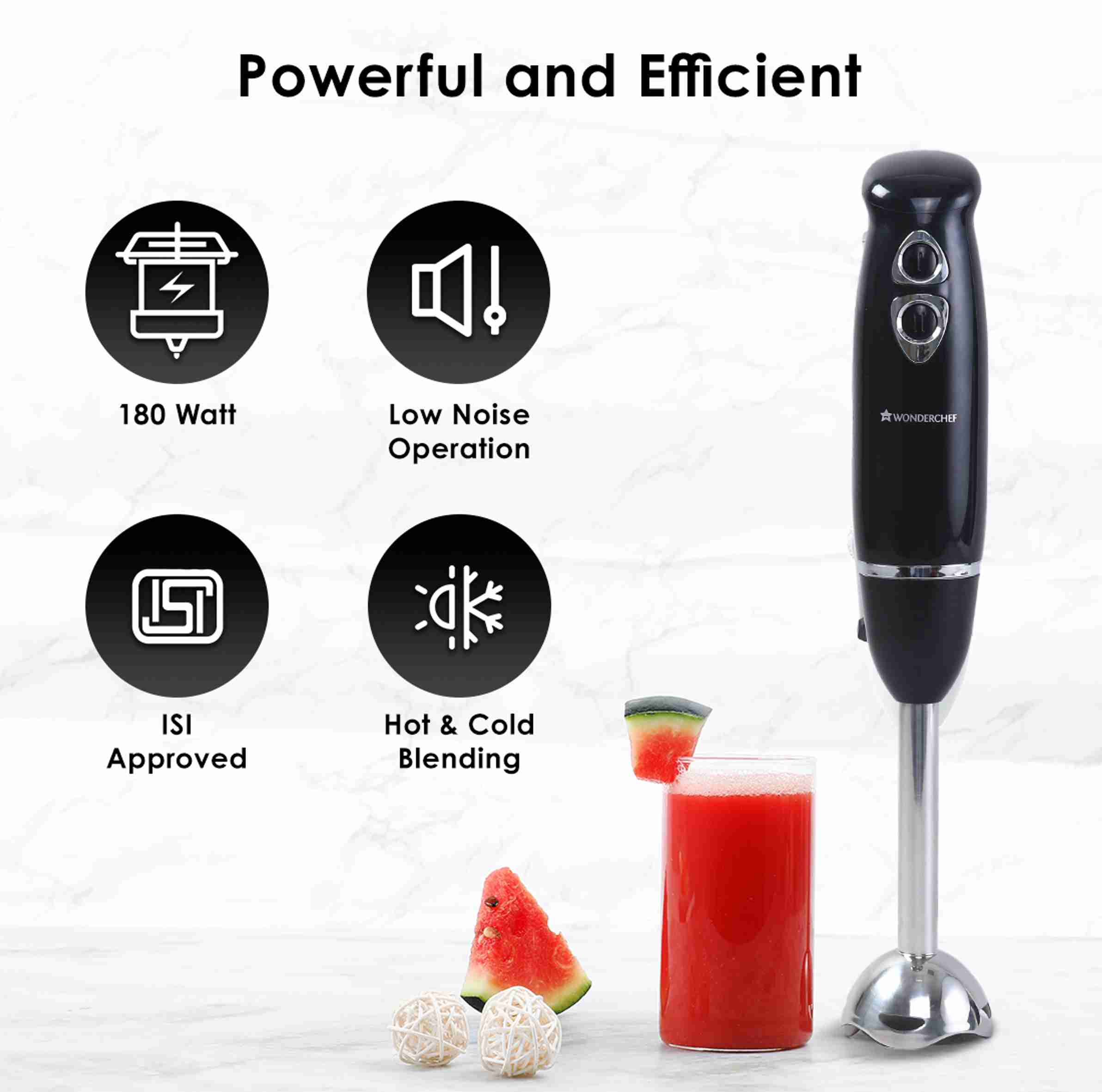 WONDERCHEF 180 W Black Hand Blender Price in India - Buy WONDERCHEF 180 ...